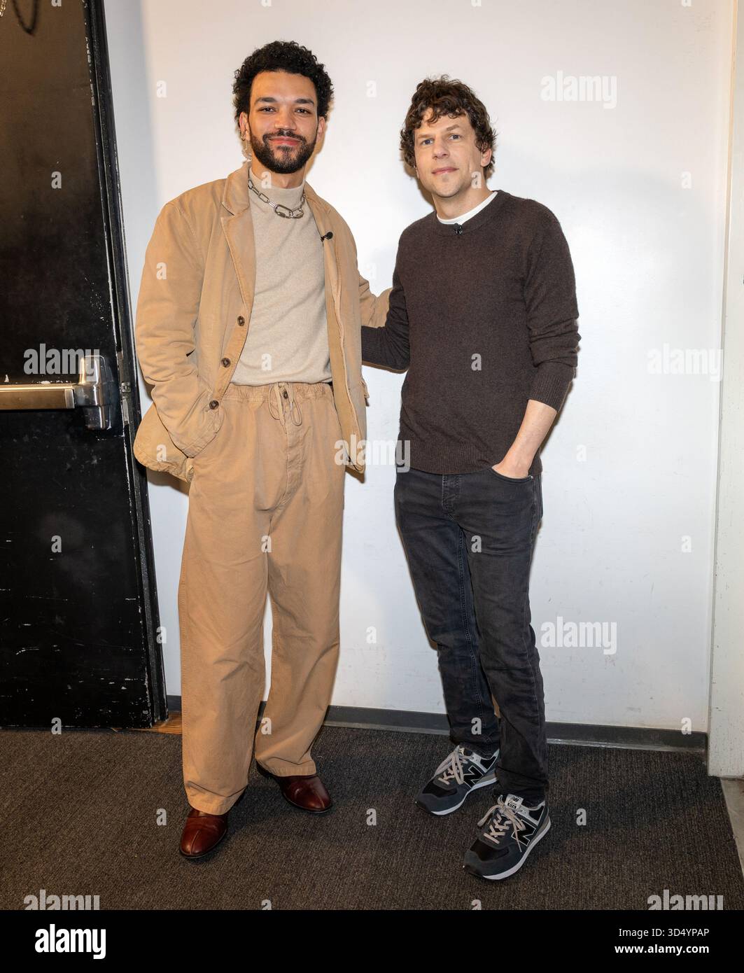 DORAL, FL - NOV 12: Justice Smith and Jesse Eisenberg are seen during ...