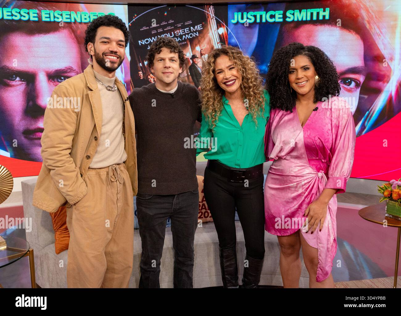 DORAL, FL - NOV 12: Justice Smith and Jesse Eisenberg are seen during ...
