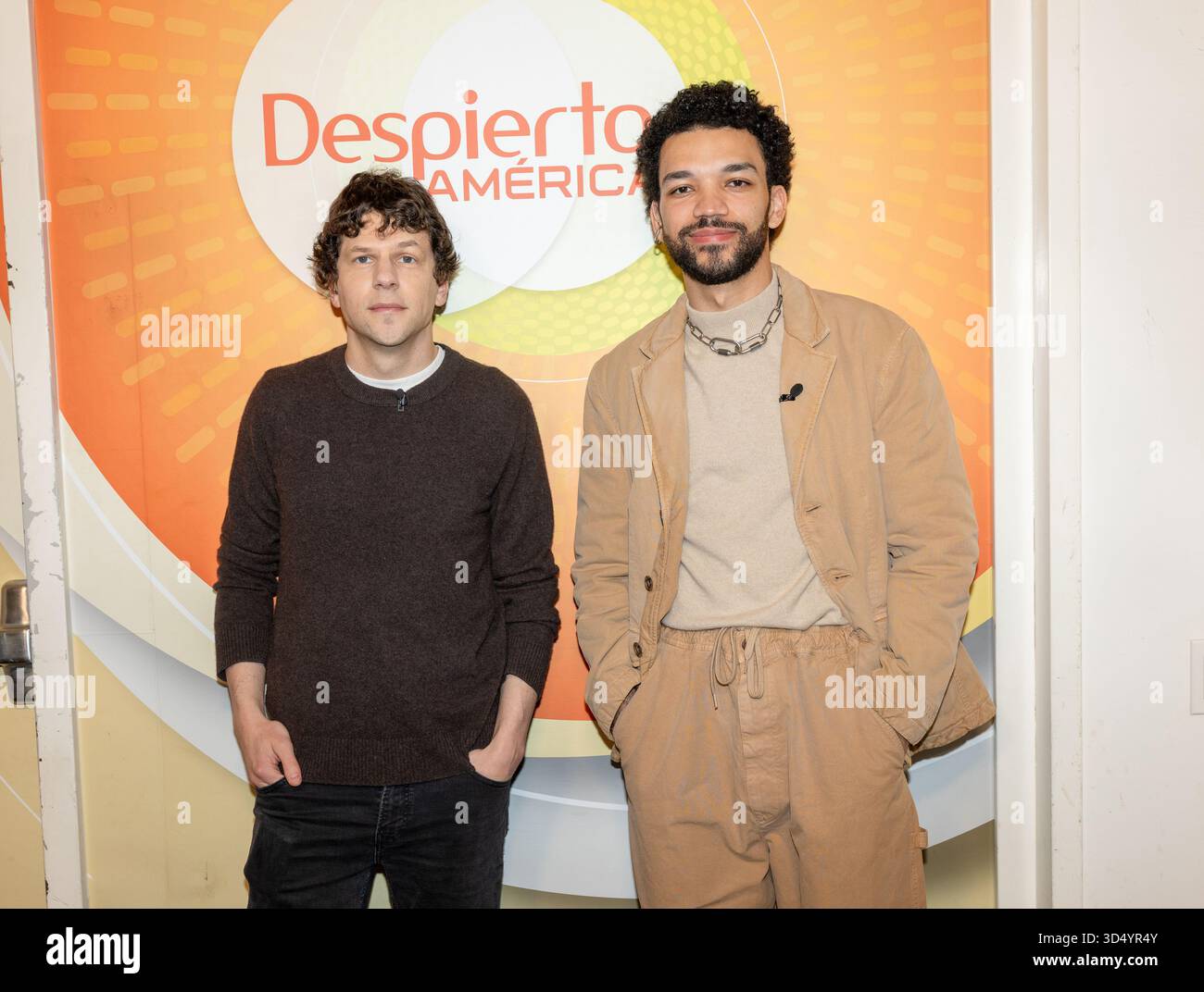 DORAL, FL - NOV 12: Jesse Eisenberg and Justice Smith are seen during ...