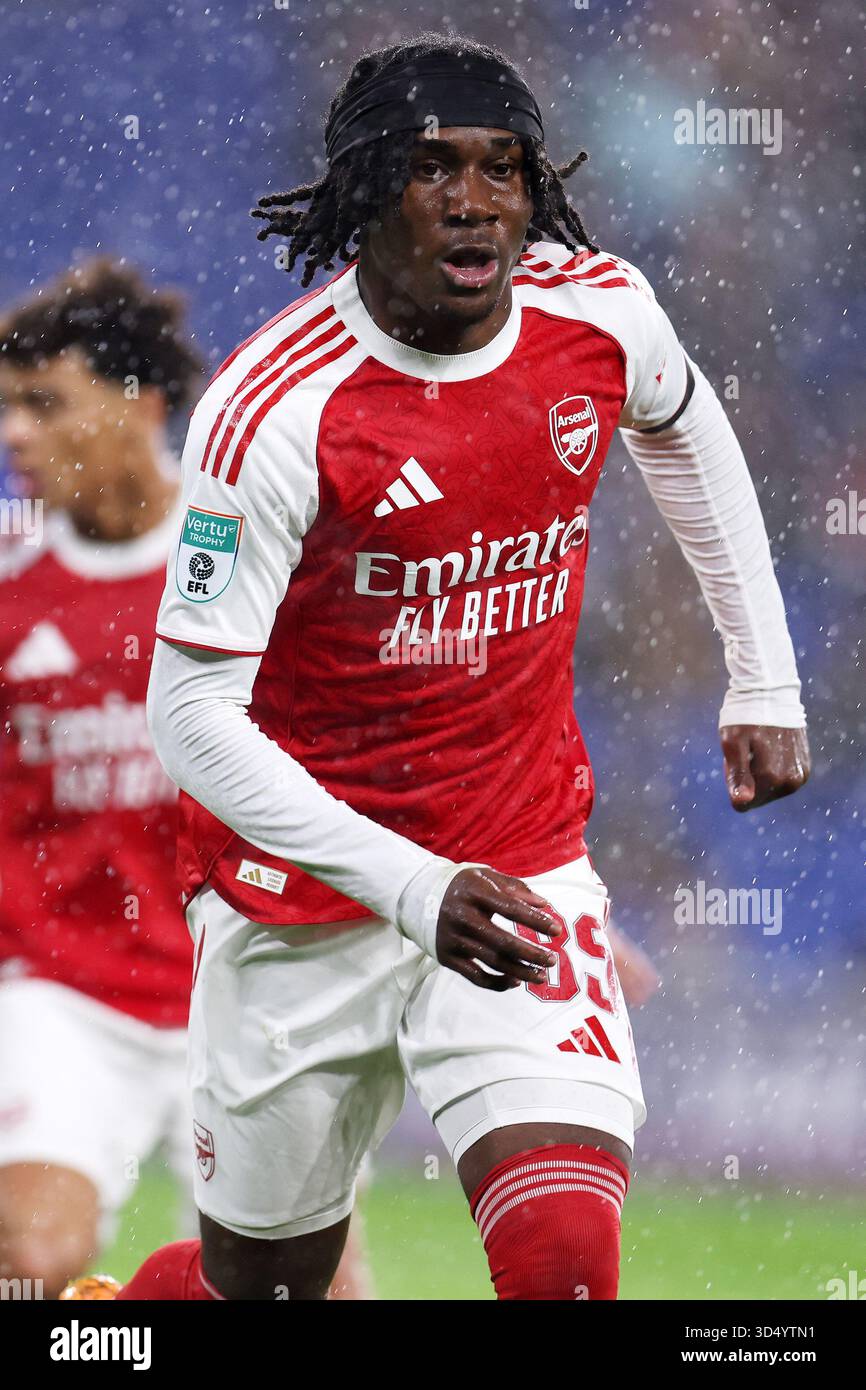 Josiah King of Arsenal u21 looks on. English Football League trophy ...