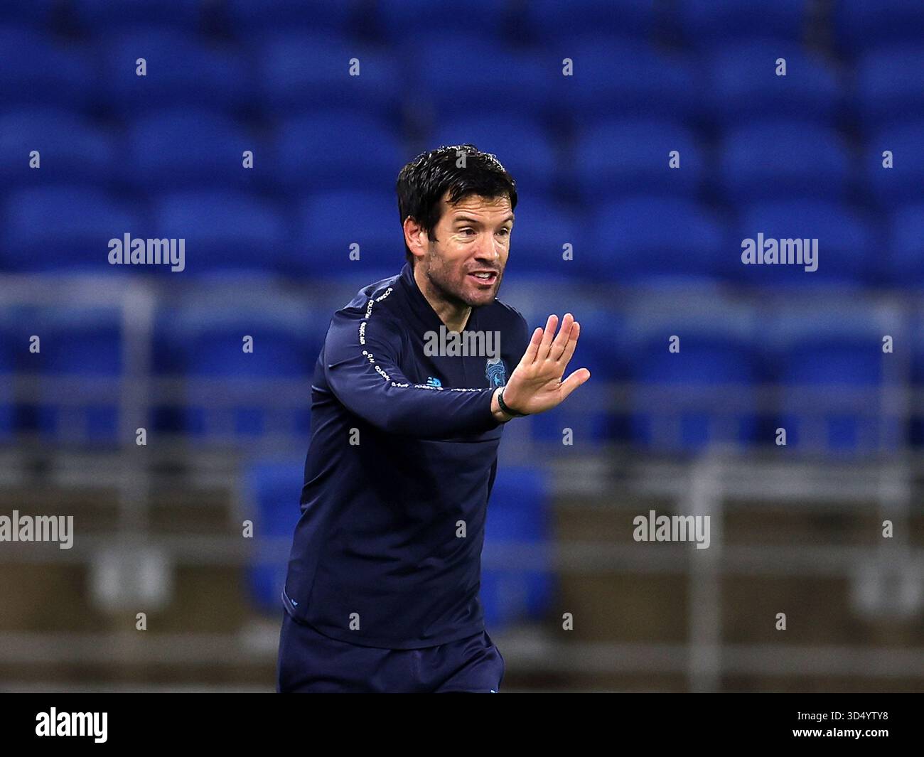 Brian Barry-Murphy, the head coach/manager of Cardiff City looks on ...