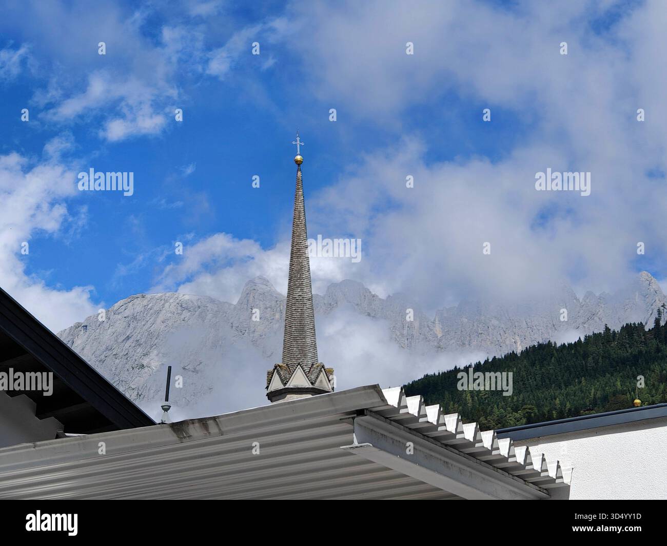 steeple of a church in christianity, sacral building in christian ...