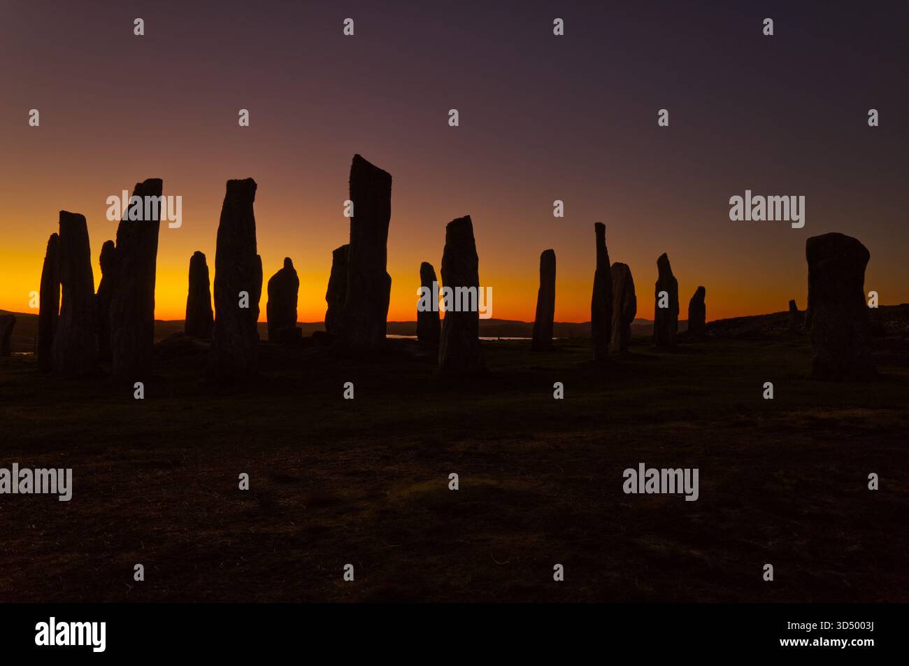 Calanish standing Stones Isle of Lewis at Sunrise Stock Photo - Alamy