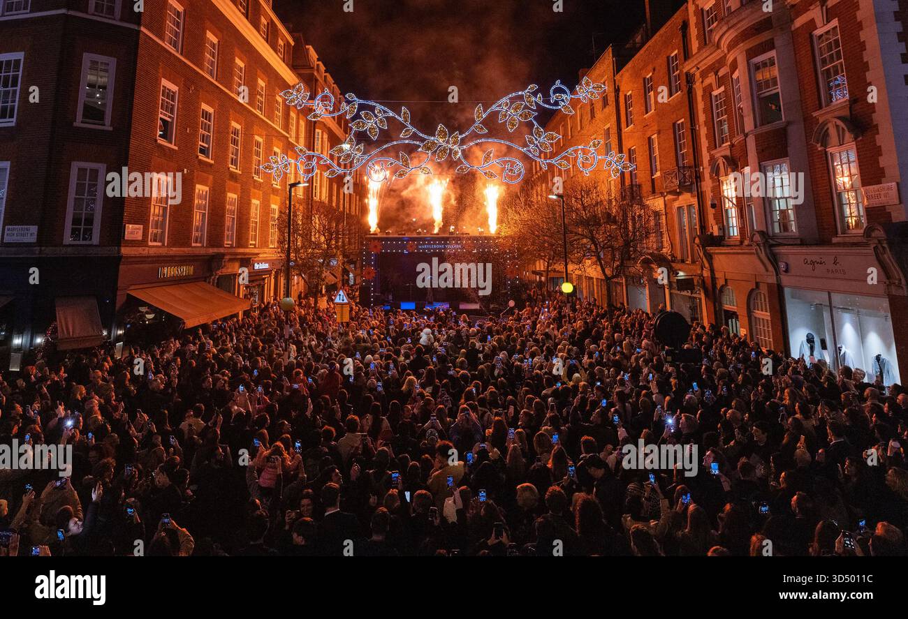 EDITORIAL USE ONLY General view of the Marylebone Village Christmas ...