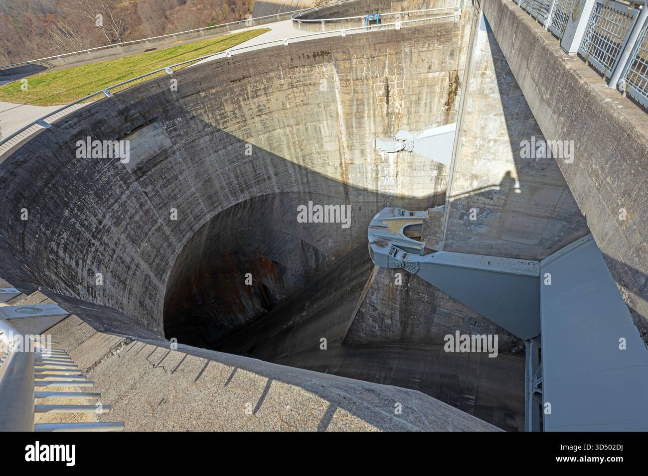 Spillway Structure in a Remote Mountain Dam on the Fontana Dam in North ...
