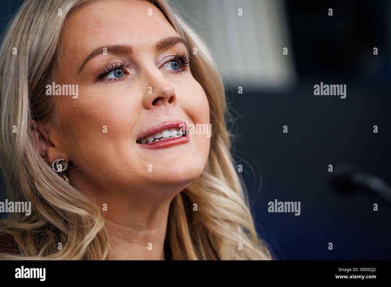 White House Press Secretary Karoline Leavitt speaks during a press ...