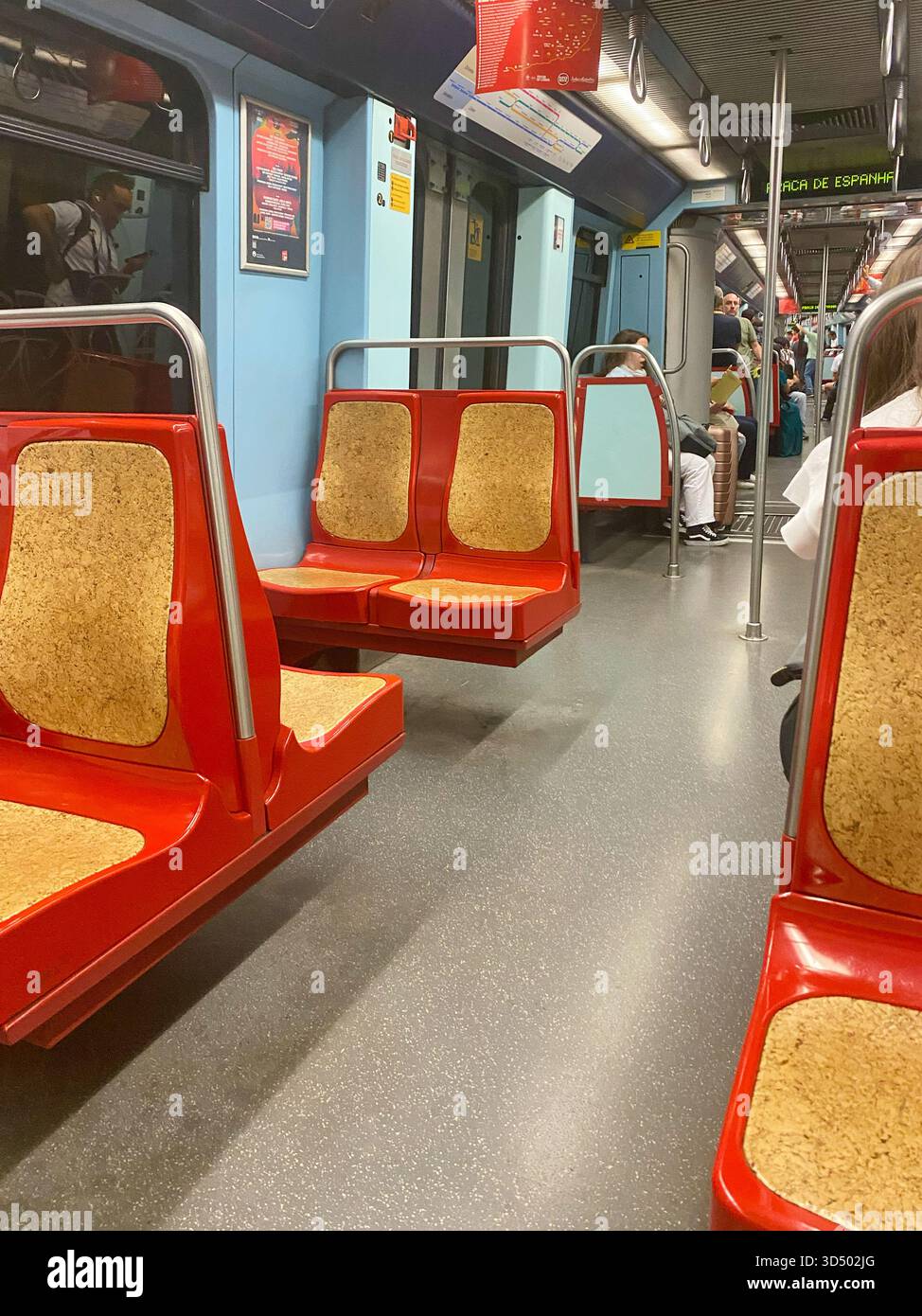 Lisbon, Portugal - June 16, 2025: Lisbon metro train interior showcases ...