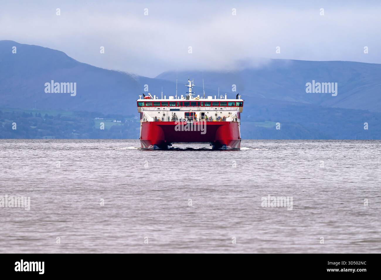 The CalMac-chartered ferry Alfred (Pentland Ferries) approaching Troon ...