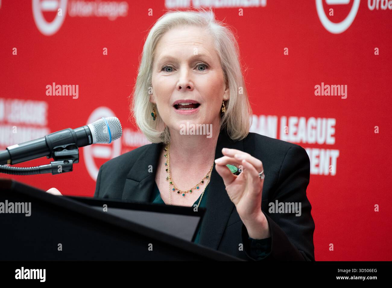U.S. Senator Kirsten Gillibrand (D-NY) speaking at the Urban League ...