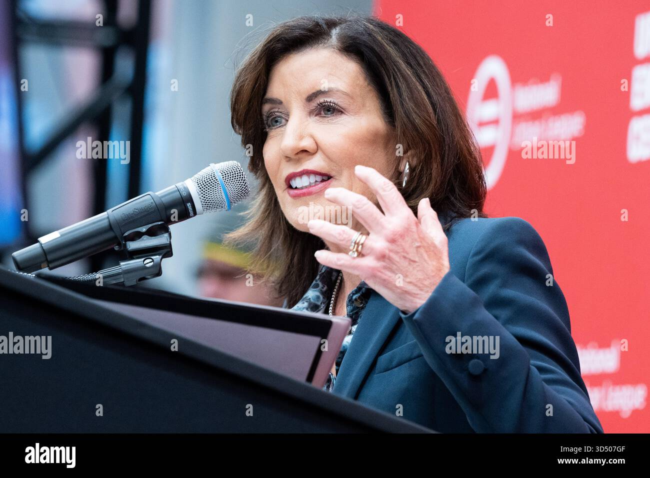 New York State Governor Kathy Hochul (D) speaking at the Urban League ...