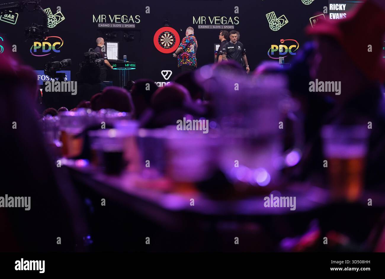 Ricky Evans during his second round match with Luke Woodhouse on day ...