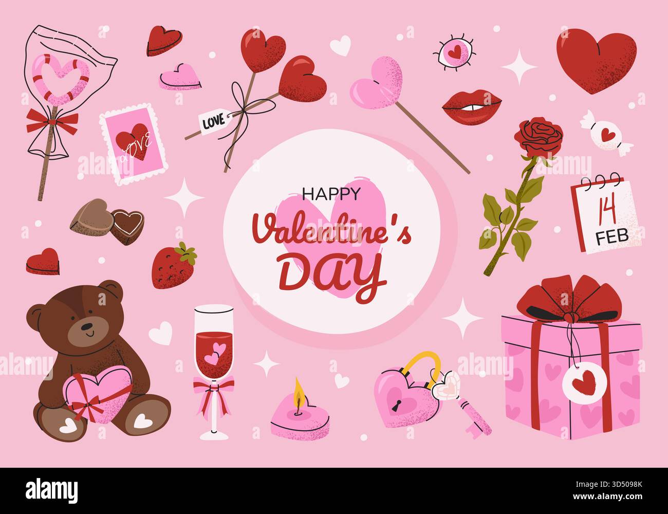 Valentines day pink bear Stock Vector Images - Alamy