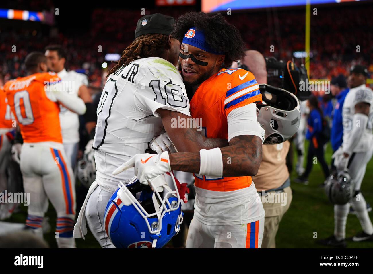 Las Vegas Raiders wide receiver Dont'e Thornton Jr. (10) and Denver ...