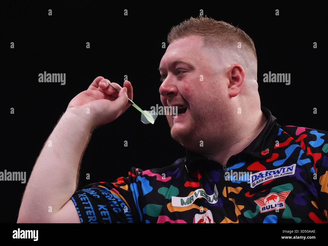 Ricky Evans during his second round match with Luke Woodhouse on day ...