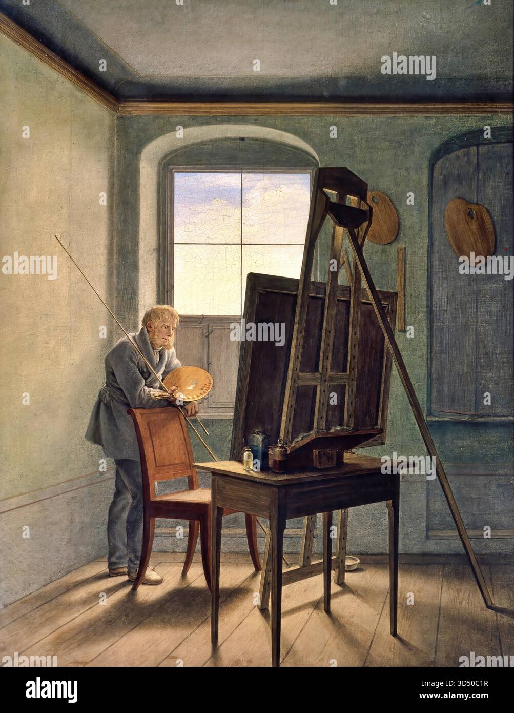 Caspar David Friedrich in His Studio by Caspar David Friedrich Stock ...