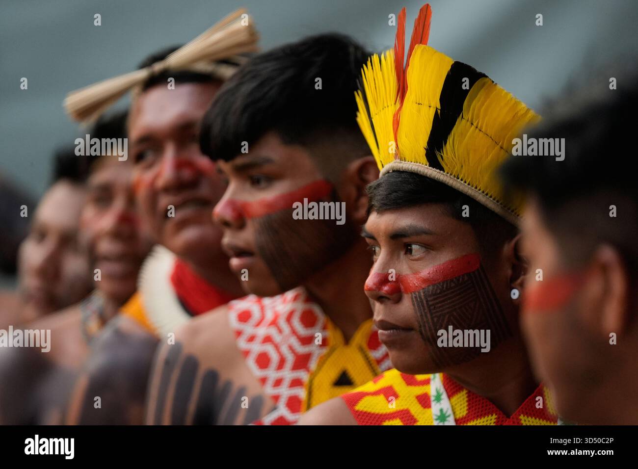 An Indigenous group attends the opening ceremony of the People's Summit ...