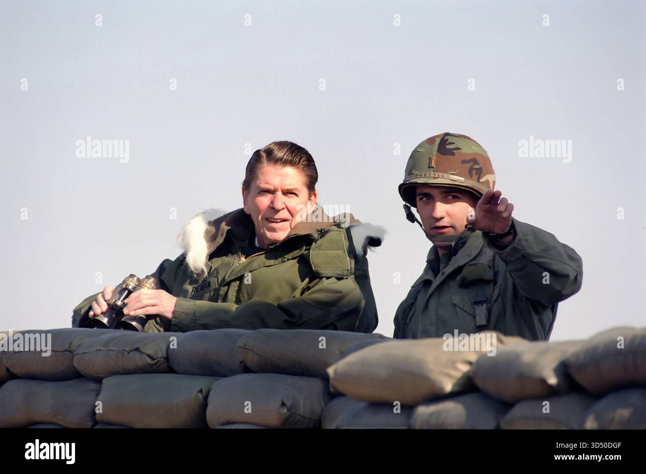 U.S. President Ronald Reagan with U.S. troops, Camp Liberty Bell, The ...