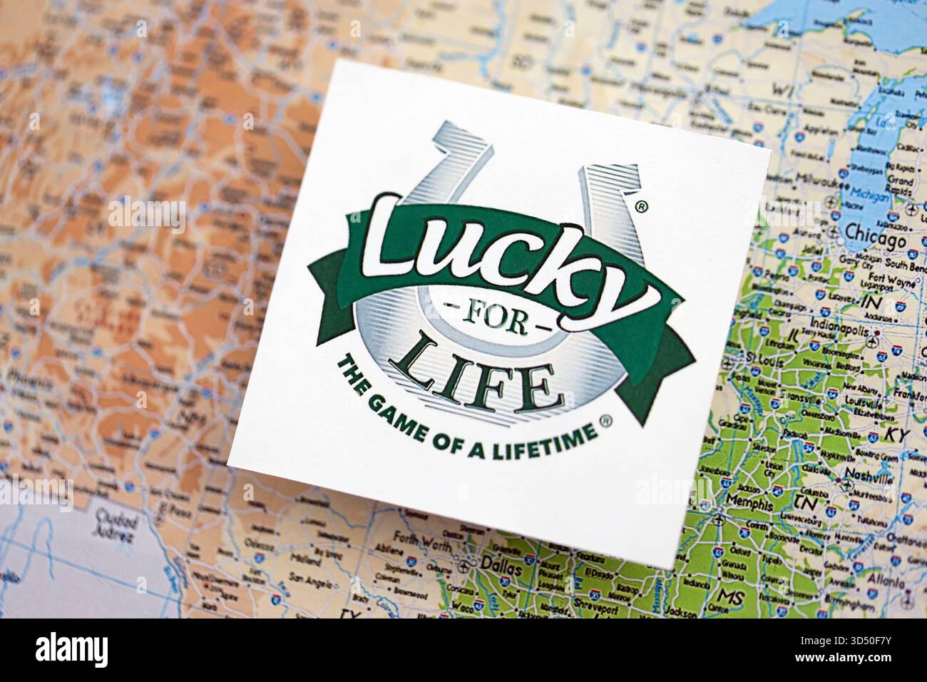 KYIV, UKRAINE - OCTOBER 22, 2025 Lucky for life lottery service company ...