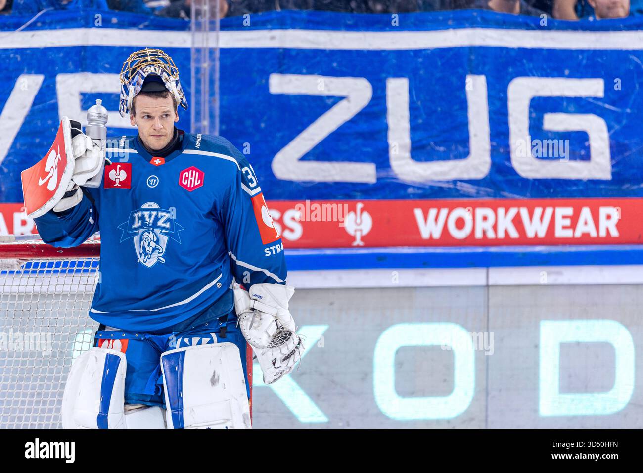 Goaltender Leonardo Genoni #30 (EV Zug) - November 12, 2025 - Champions ...