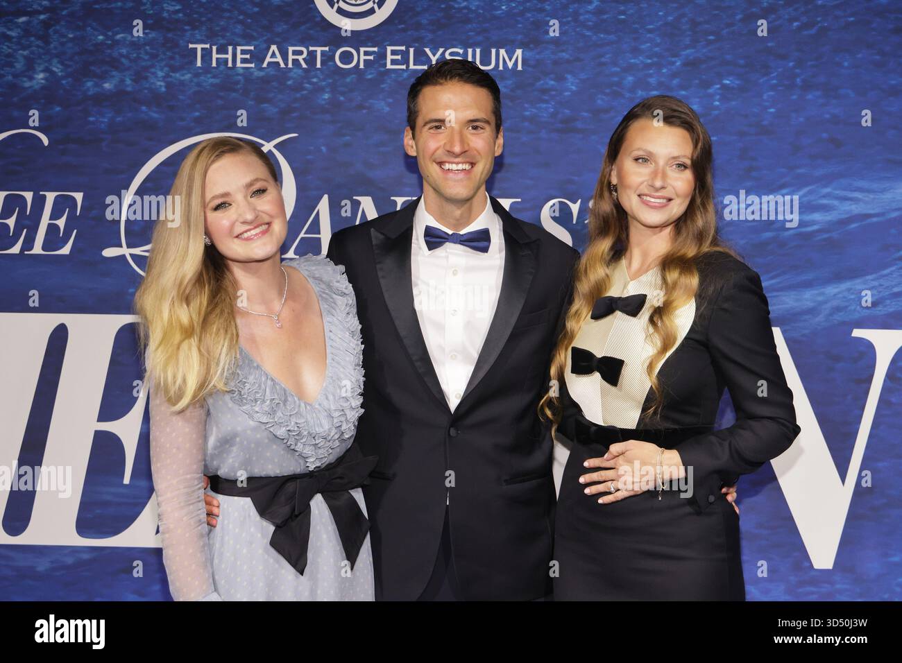 AJ Michalka, Brian Braun, and Aly Michalka attend The Art Of Elysium's 2025 HEAVEN Gala at ...