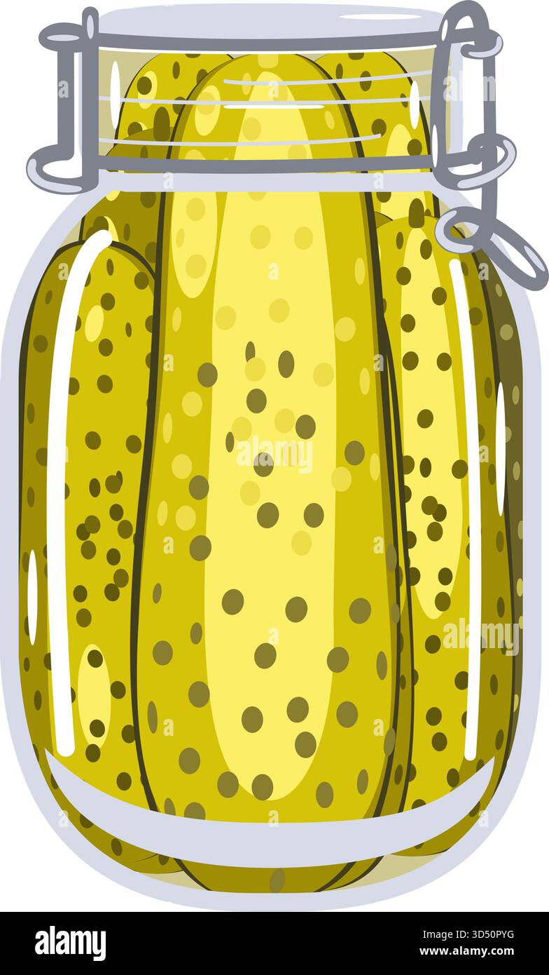 Homemade pickles in jar vector illustration Stock Vector Image & Art ...