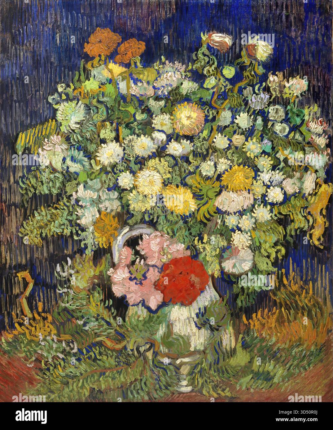 Bouquet of flowers in a vase van gogh Stock Vector Images - Alamy