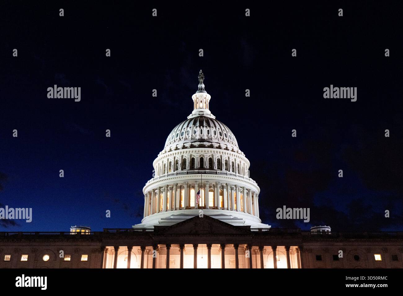UNITED STATES - NOVEMBER 12: The U.S. Capitol dome is illuminated as ...