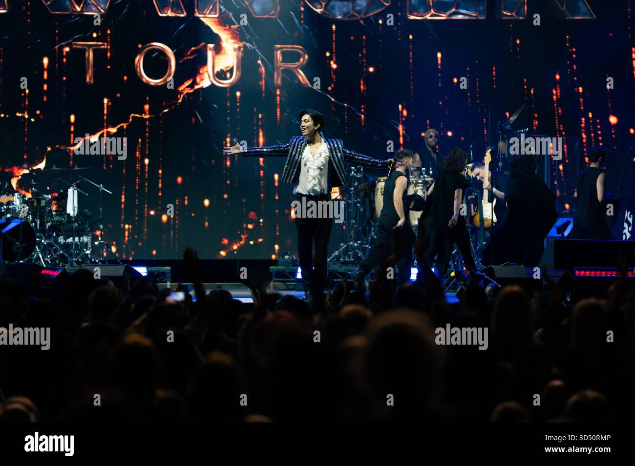 Dimash Qudaibergen performs onstage during his 'Stranger Tour' at Ovo ...