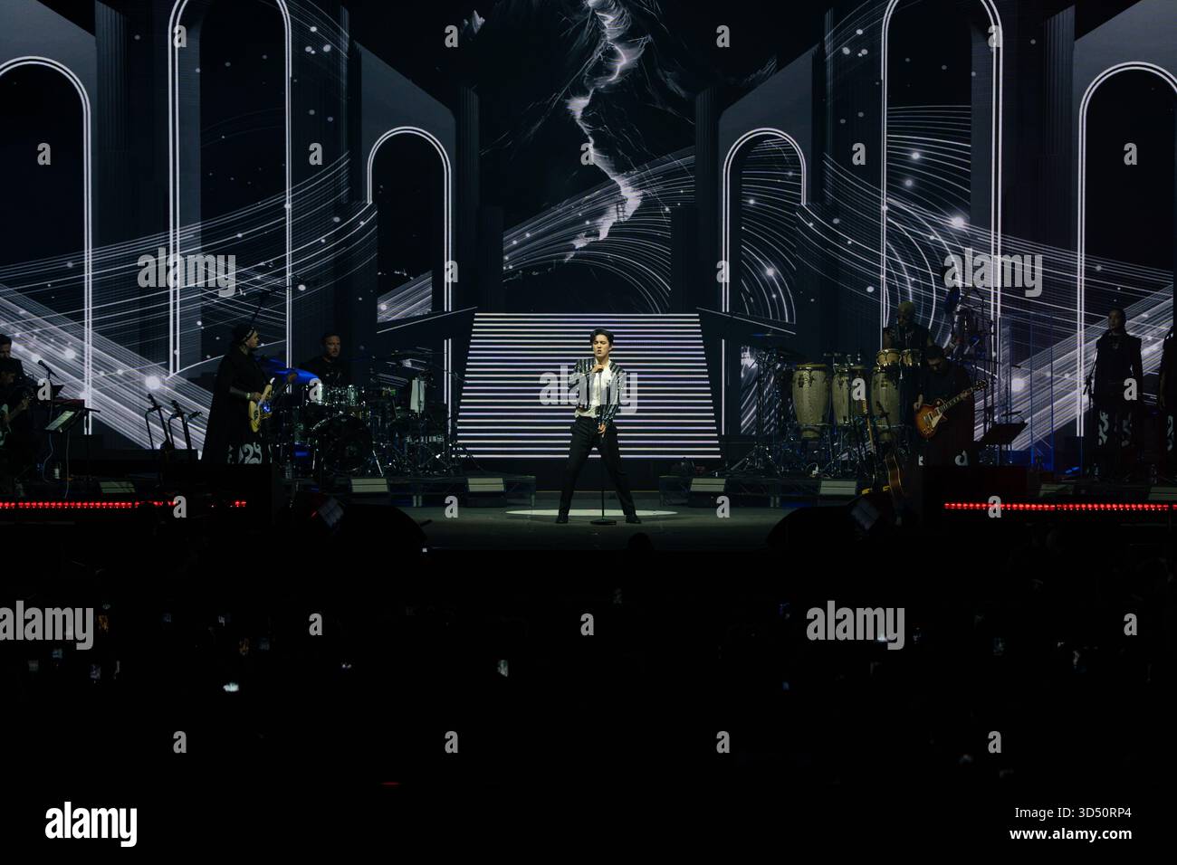 Dimash Qudaibergen performs onstage during his 'Stranger Tour' at Ovo ...