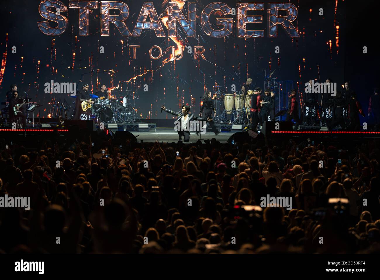 Dimash Qudaibergen performs onstage during his 'Stranger Tour' at Ovo ...