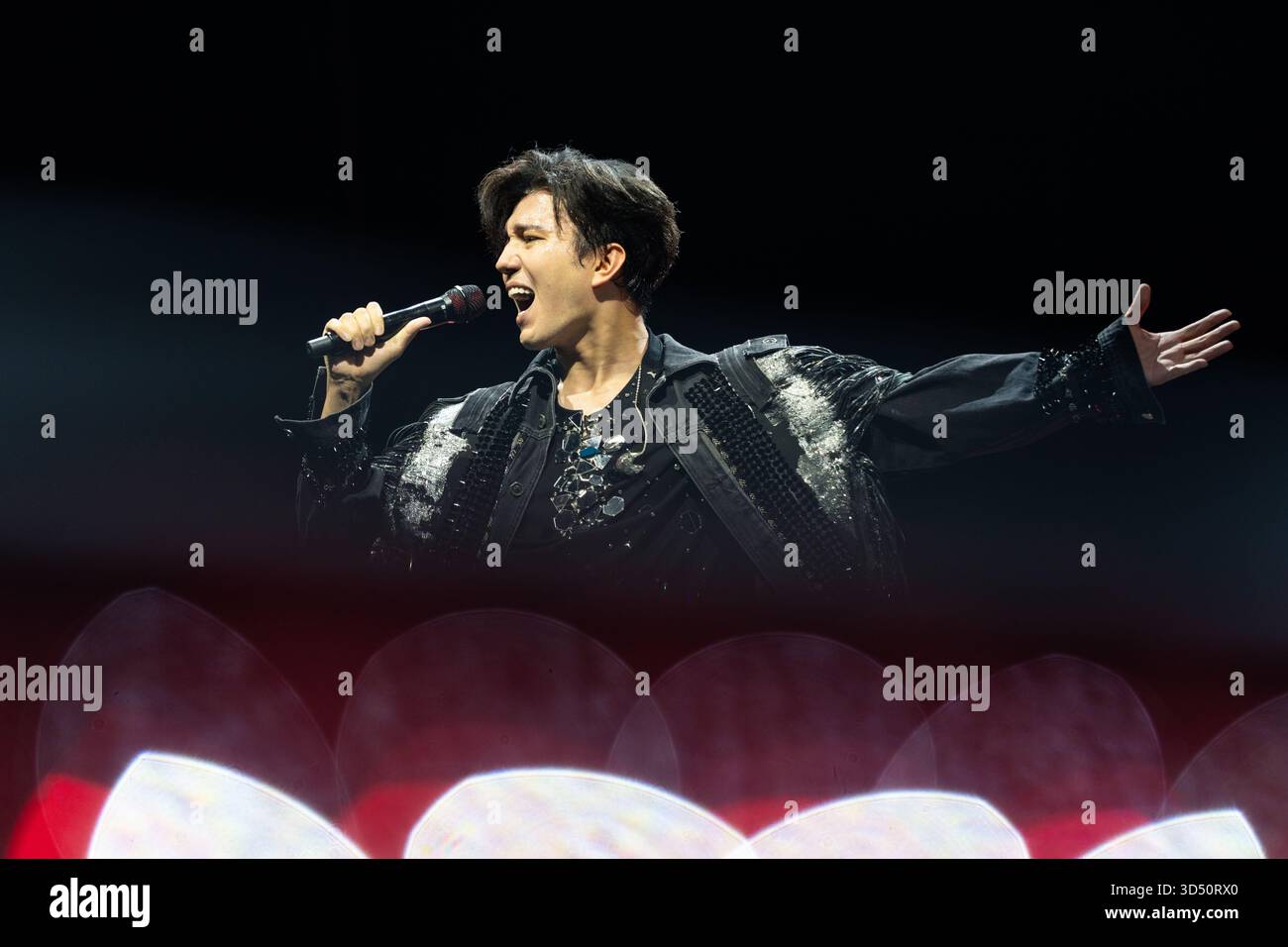 Dimash Qudaibergen performs onstage during his 'Stranger Tour' at Ovo ...