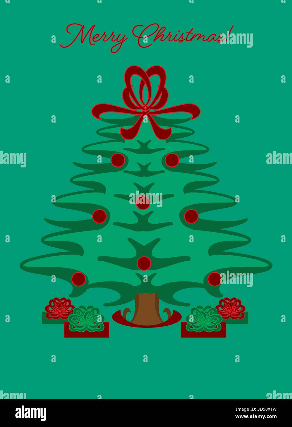 Decorated holiday christmas tree Stock Vector Images - Alamy