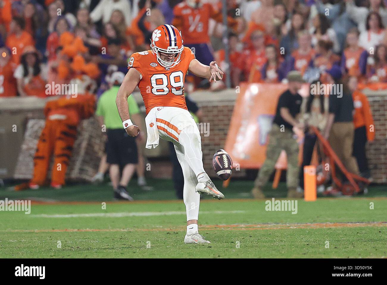 CLEMSON, SC - NOVEMBER 08: Clemson Tigers punter Jack Smith (89) during ...