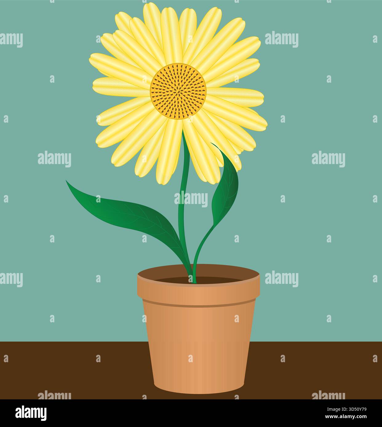 Yellow flower plant in Stock Vector Images - Alamy