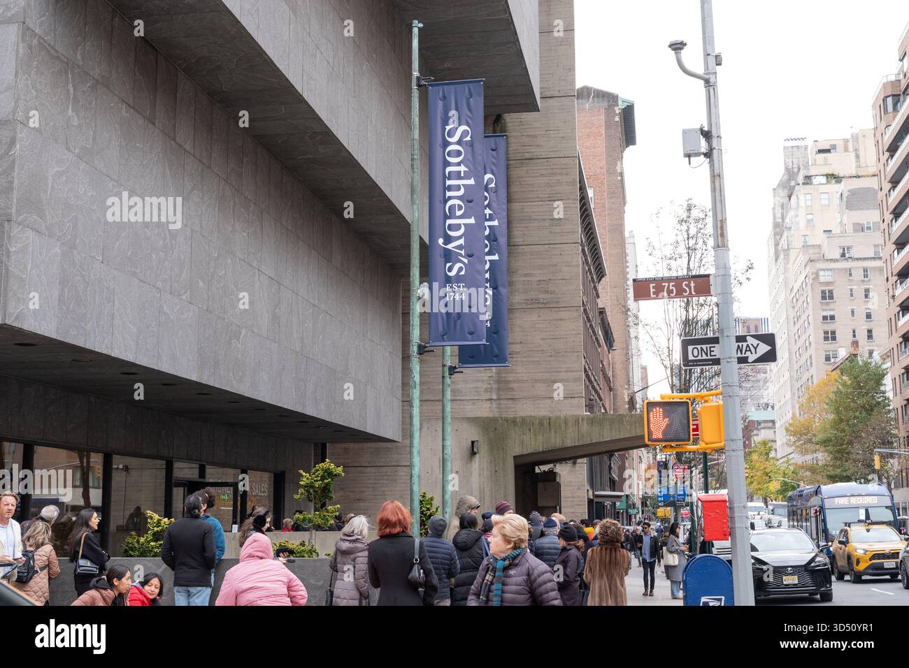 View of exterior of Sotheby's auction house new global headquarters on ...