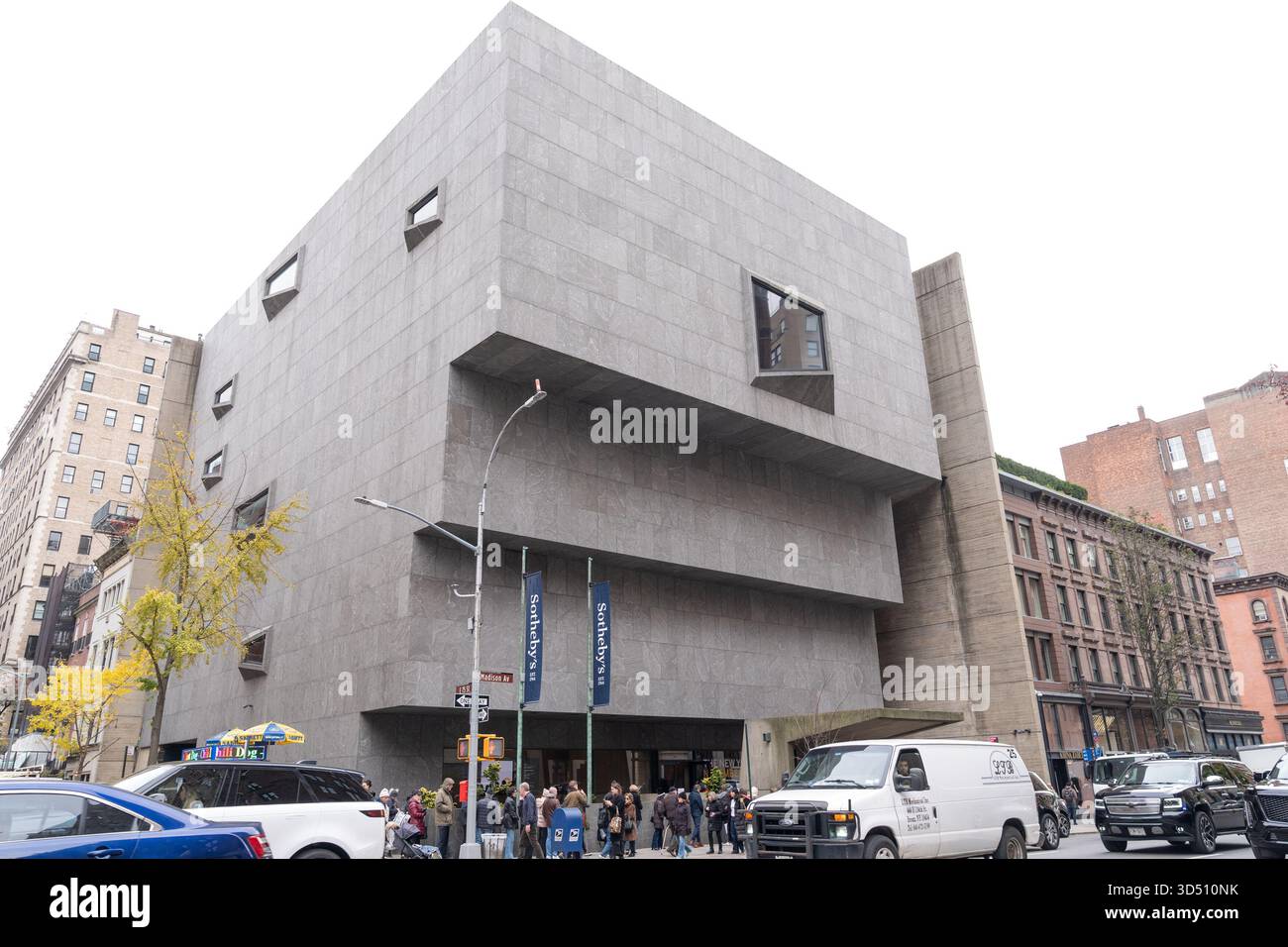 View of exterior of Sotheby's auction house new global headquarters on ...