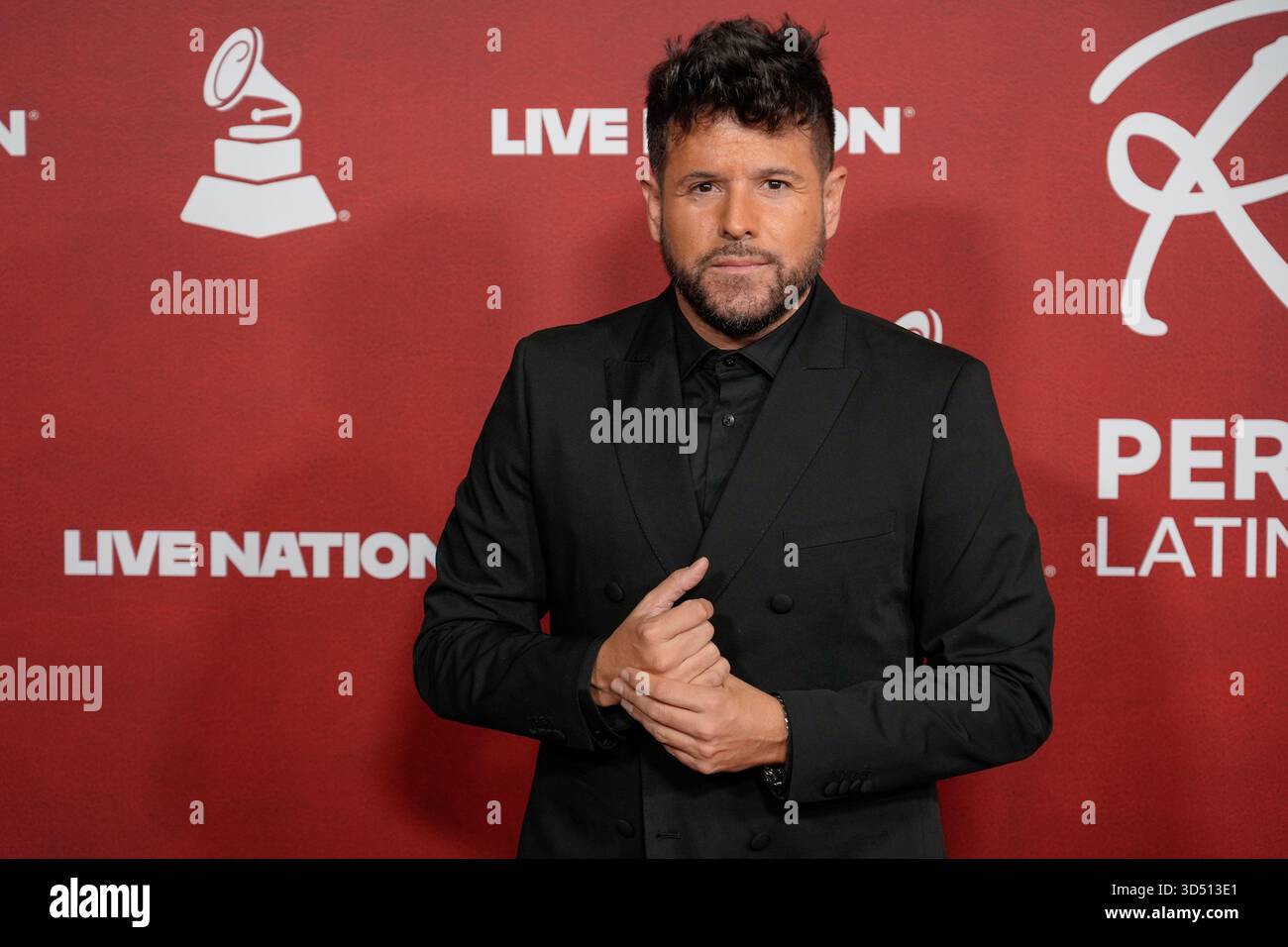 Pablo Lopez arrives during the 26th Latin Grammys Person of the Year ...