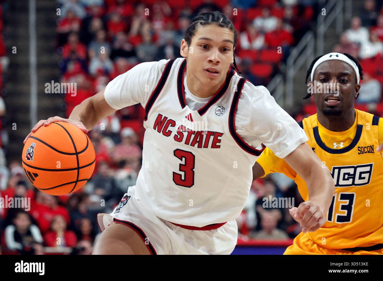 North Carolina State's Matt Able (3) drives the ball against UNC ...