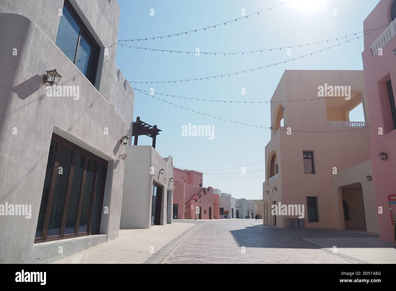 Qatar Doha 2 february 2025, Colorful architecture in desert town at ...