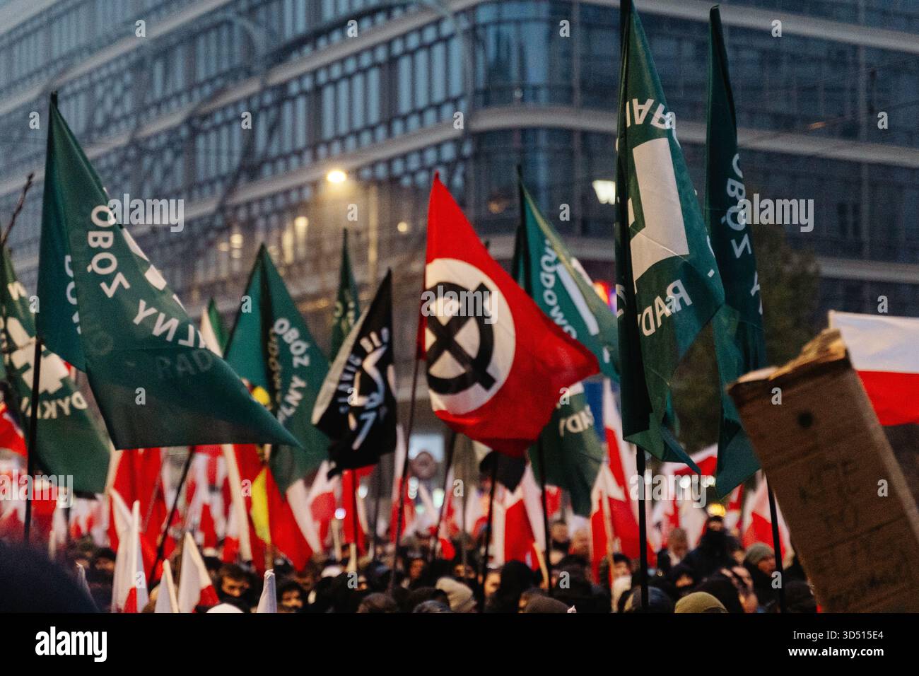 Nationalist waving a flag with the Celtic cross which is the Nazi ...