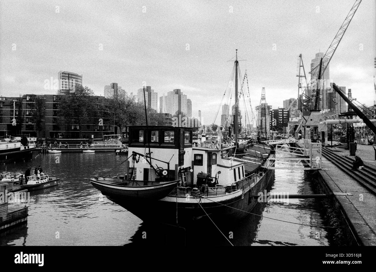 Old Harbour. View on Historical Shipyard and Olad Harbour at Rotterdam ...