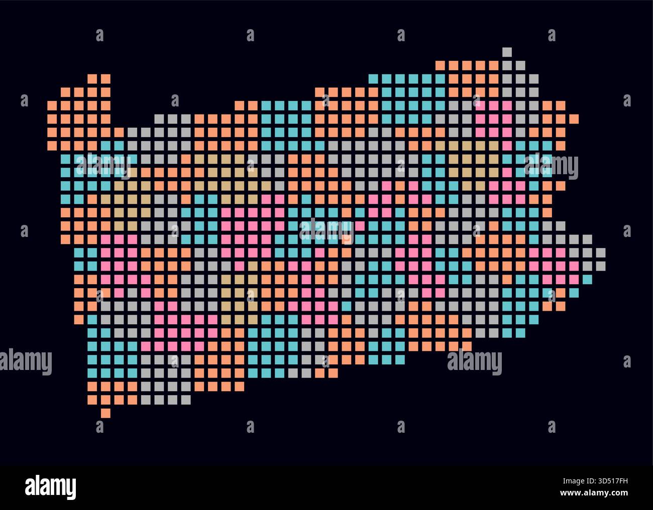 Pennsylvania dotted map. Digital style map of the state on a dark ...