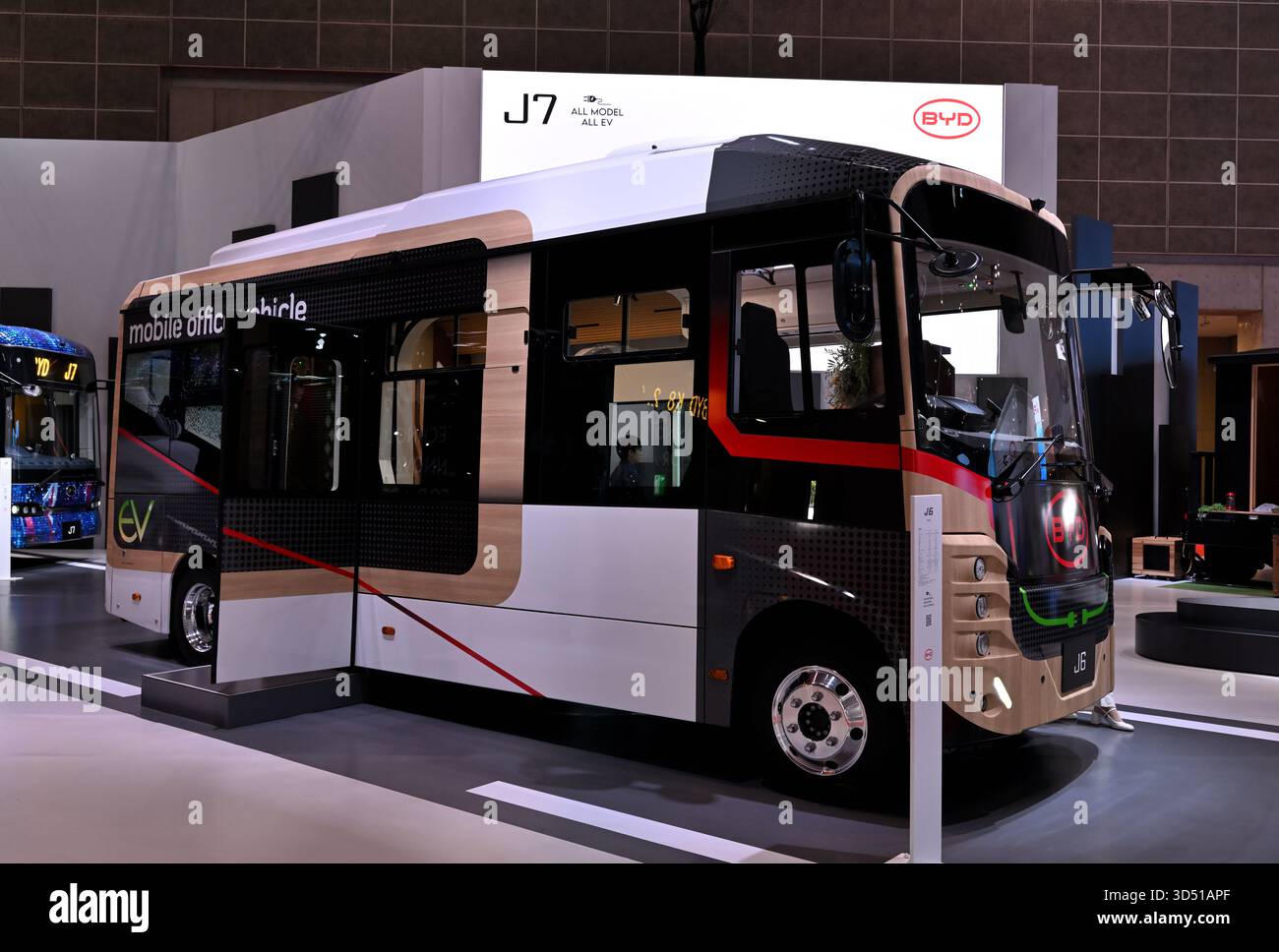 BYD EV bus J6 is displayed at the Japan Mobility Show 2025 in Tokyo ...