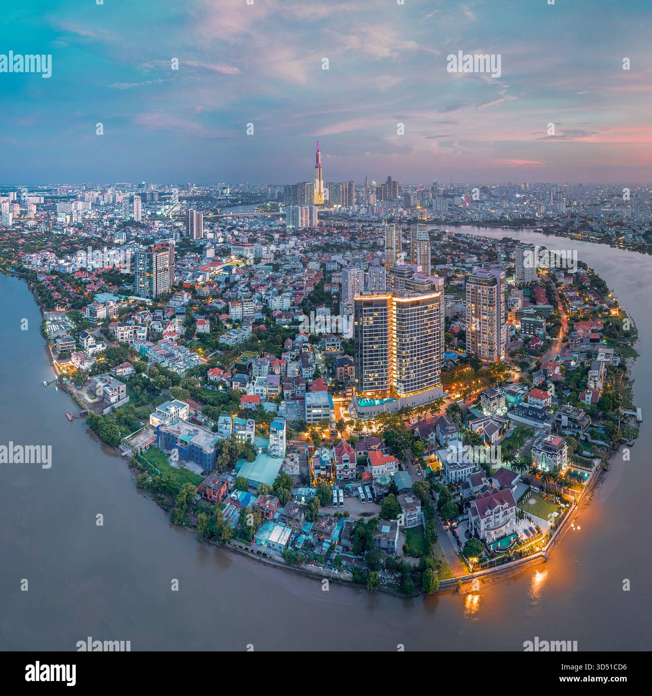 June 3, 2025: panoramic view of Thao Dien residential area, District 2 ...