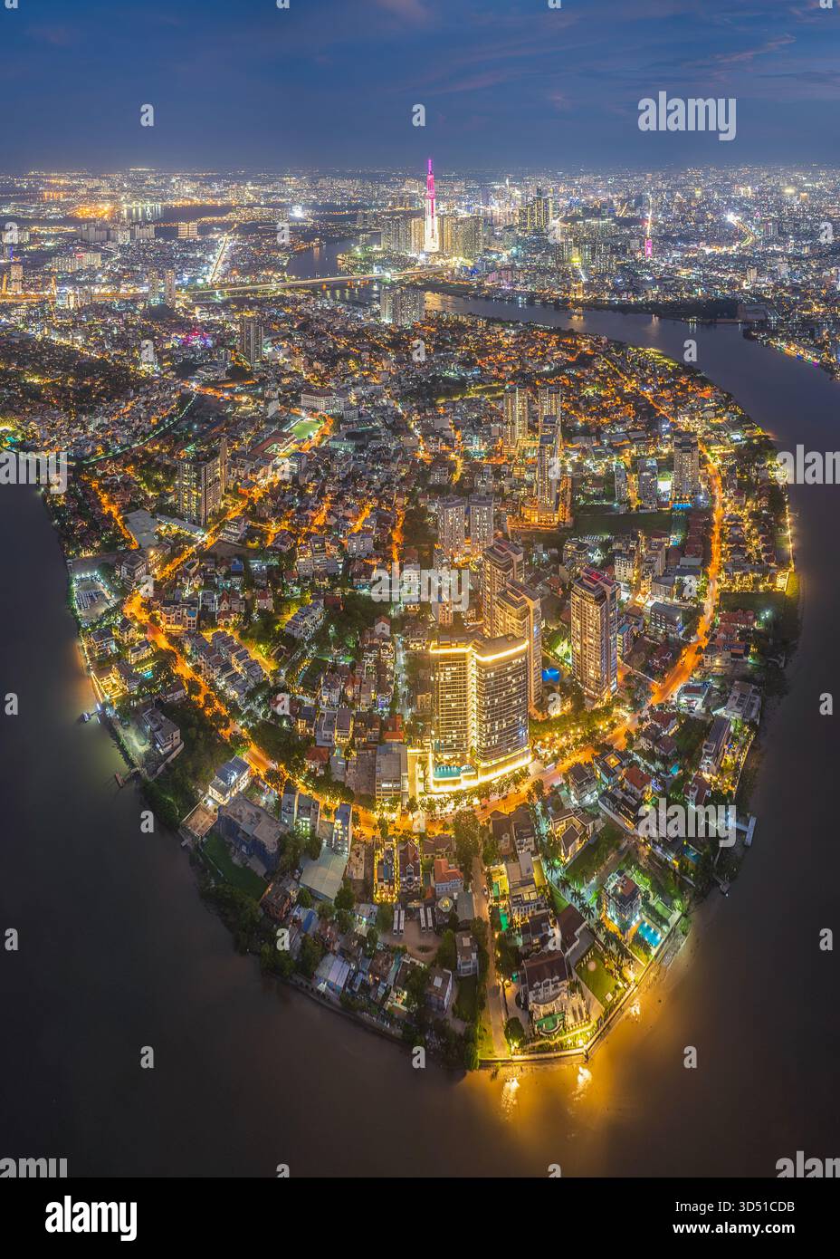 June 3, 2025: panoramic view of Thao Dien residential area, District 2 ...