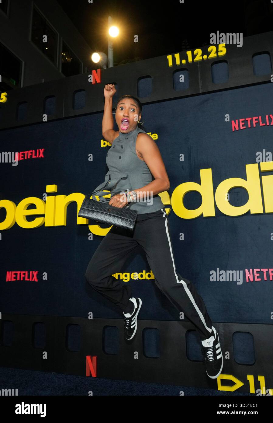 Angel McCoughtry arrives at the premiere of "Being Eddie" on Wednesday ...