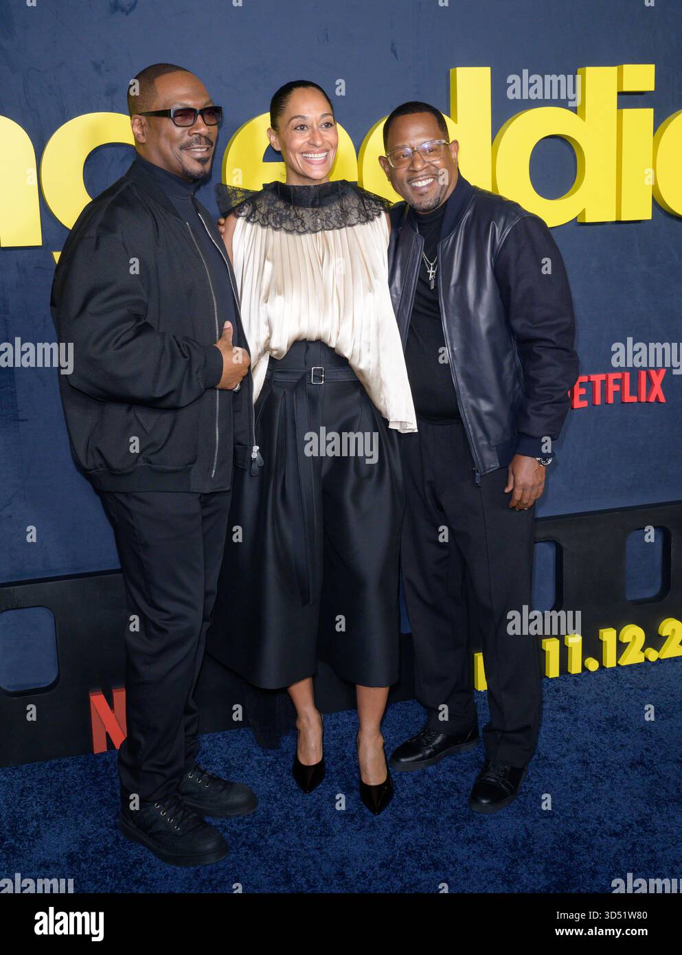 LOS ANGELES, USA. November 12, 2025: Eddie Murphy, Tracee Ellis Ross & Martin Lawrence at the ...
