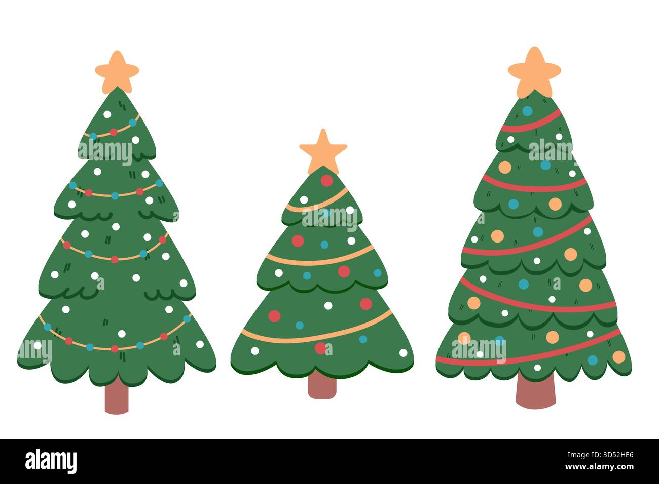 Set of Christmas clip art. Collection of New Year's icons featuring a ...