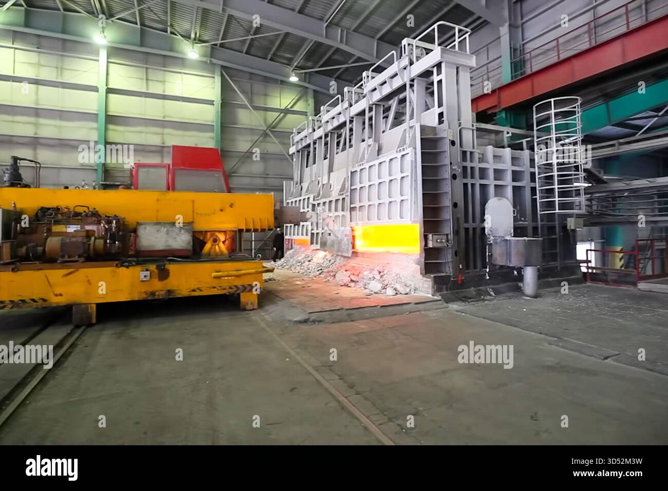 Metal smelter, open hearth furnace. Metal smelter Stock Photo - Alamy