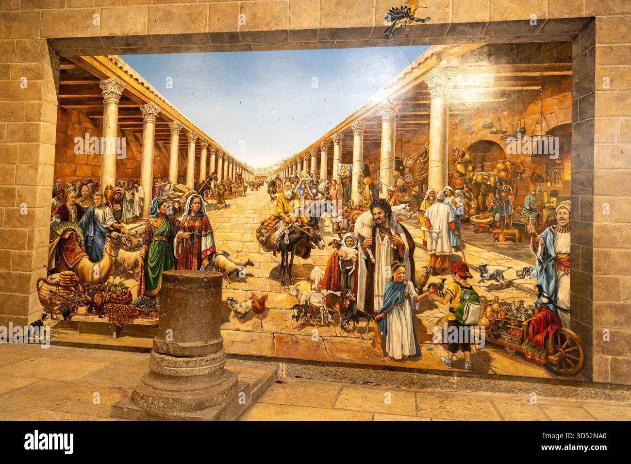 Jerusalem, Israel, July 6, 2025 Large mural or fresco depicting a ...